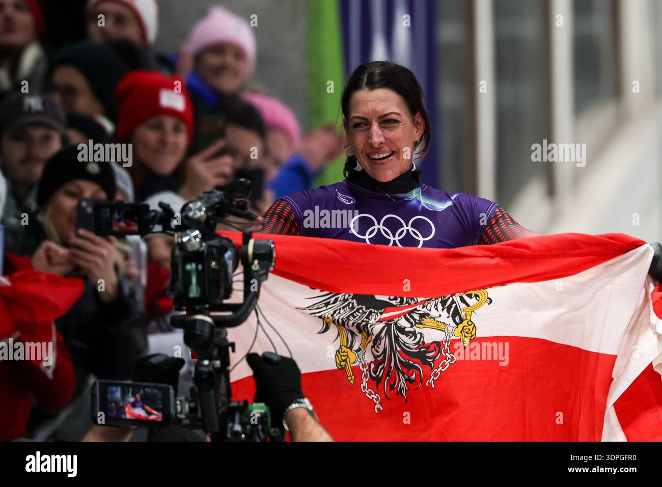 Janine Flock (AUT) 1st place, Gold Medal during the Olympic Winter ...