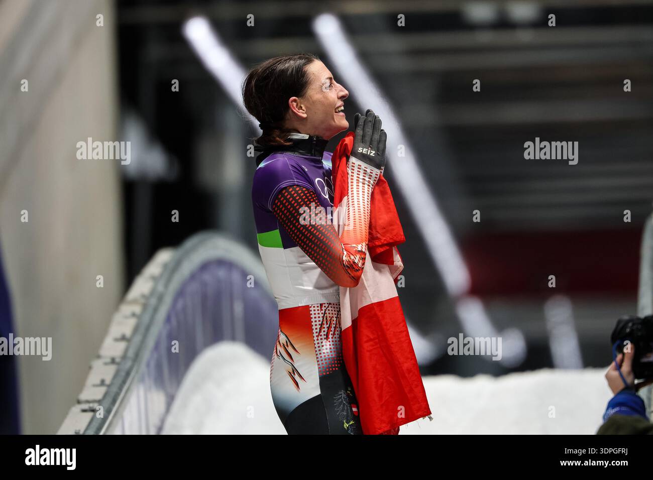 Janine Flock (AUT) 1st place, Gold Medal during the Olympic Winter ...