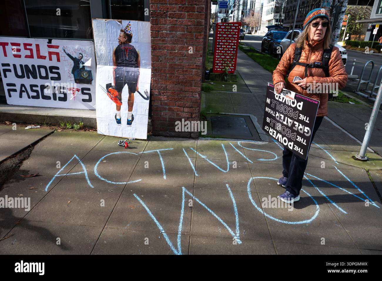 Seattle, USA. 14th Feb 2025. Activists gather at the former South Lake ...