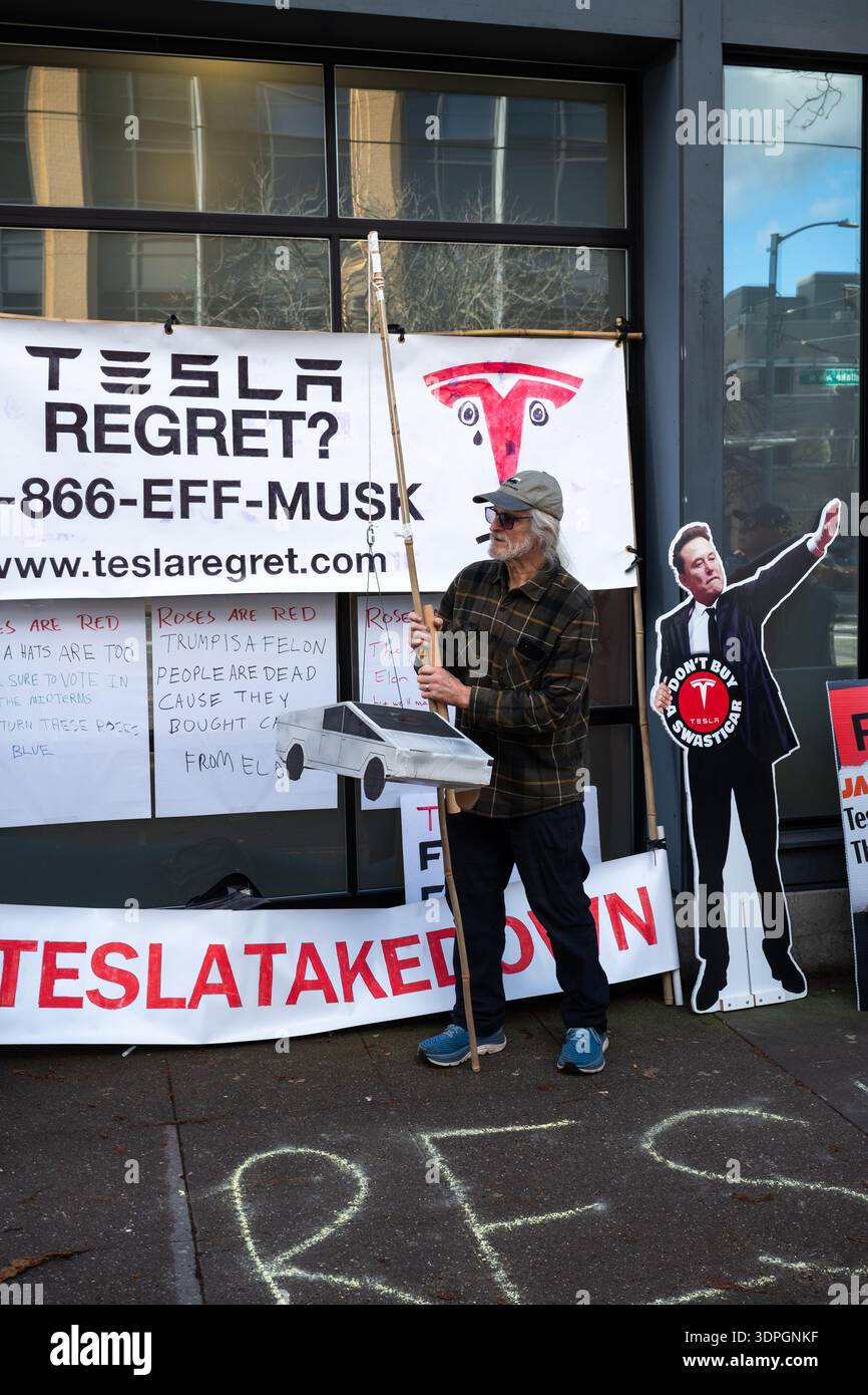Seattle, USA. 14th Feb 2025. Activists gather at the former South Lake ...