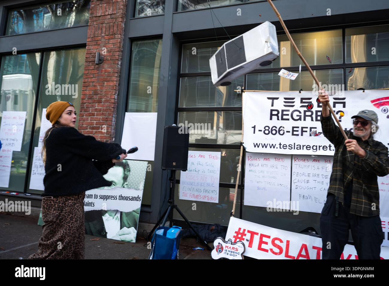 Seattle, USA. 14th Feb 2025. Activists gather at the former South Lake ...