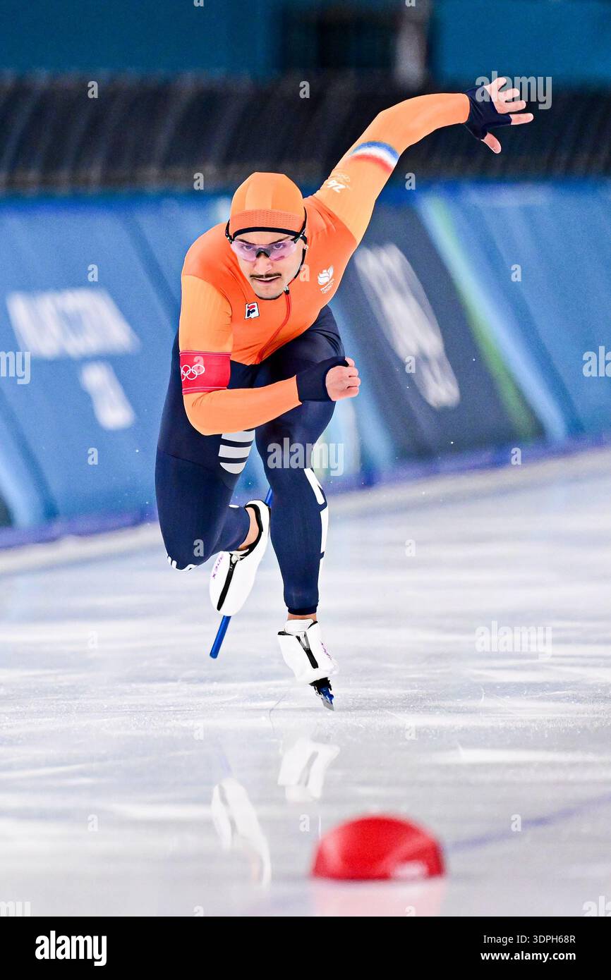 Damian ZUREK (POL) vs Sebas DINIZ (NED), during Speed Skating Men's ...