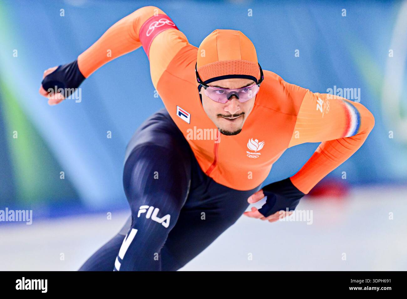 Damian ZUREK (POL) vs Sebas DINIZ (NED), during Speed Skating Men's ...
