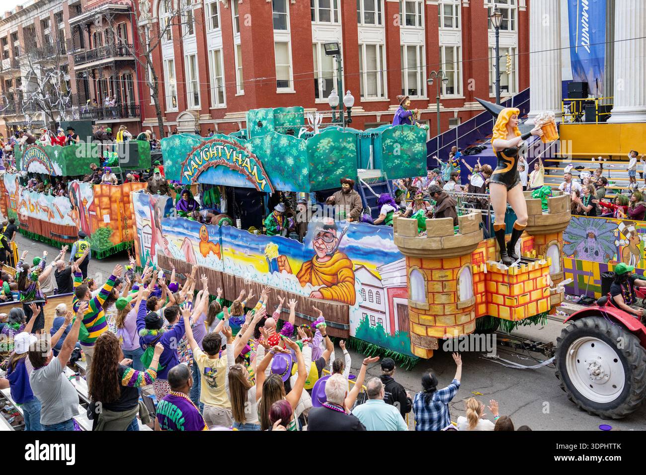 Attendees march during the annual Krewe of Tucks parade during the ...