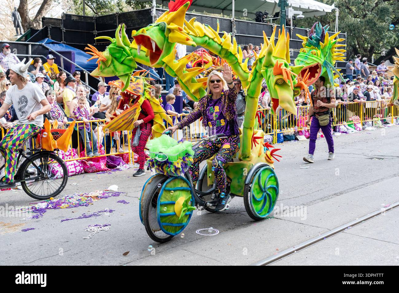 Attendees march during the annual Krewe of Tucks parade during the ...