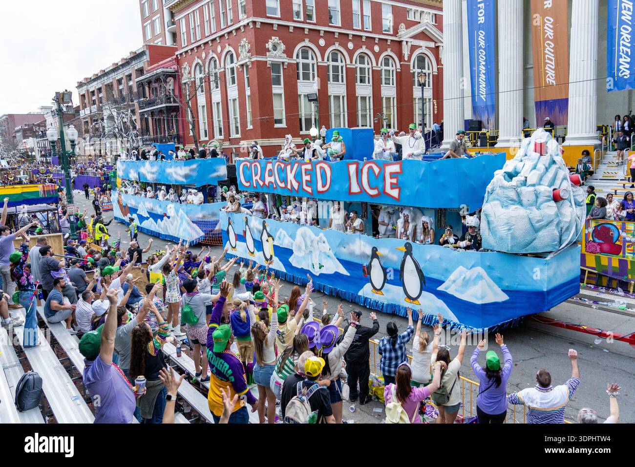 Attendees march during the annual Krewe of Tucks parade during the ...