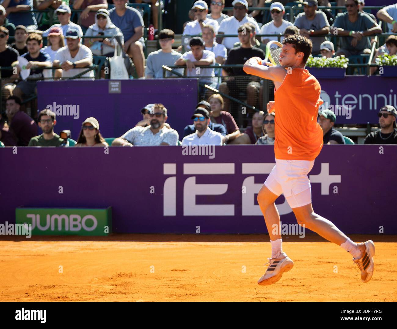 Argentinian player Juan Manuel Cerundolo hitting ball at ATP 250 ...