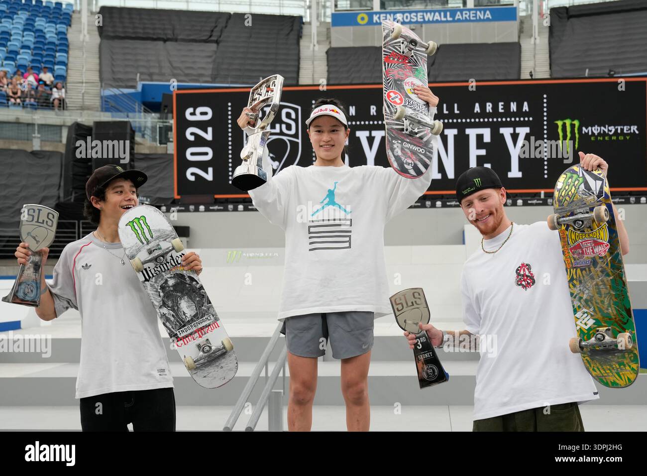 Second place getter, Julian Agliardi of the U.S., left, winner Ginwoo ...