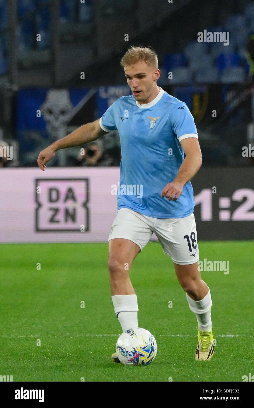 Lazioâ??s Gustav Isaksen during the Italian Football Championship ...