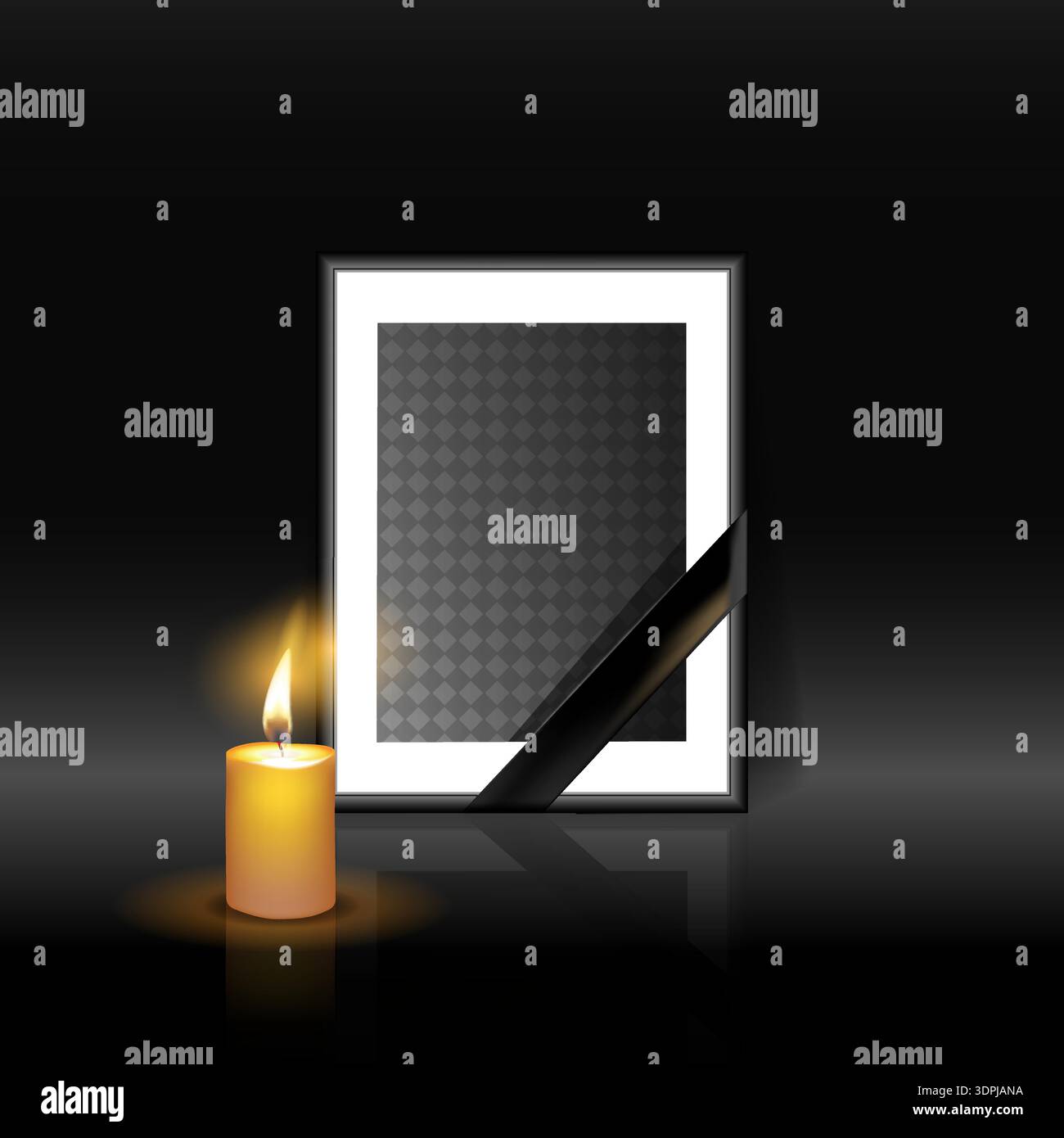 Photo frame burning candle Stock Vector Images - Alamy