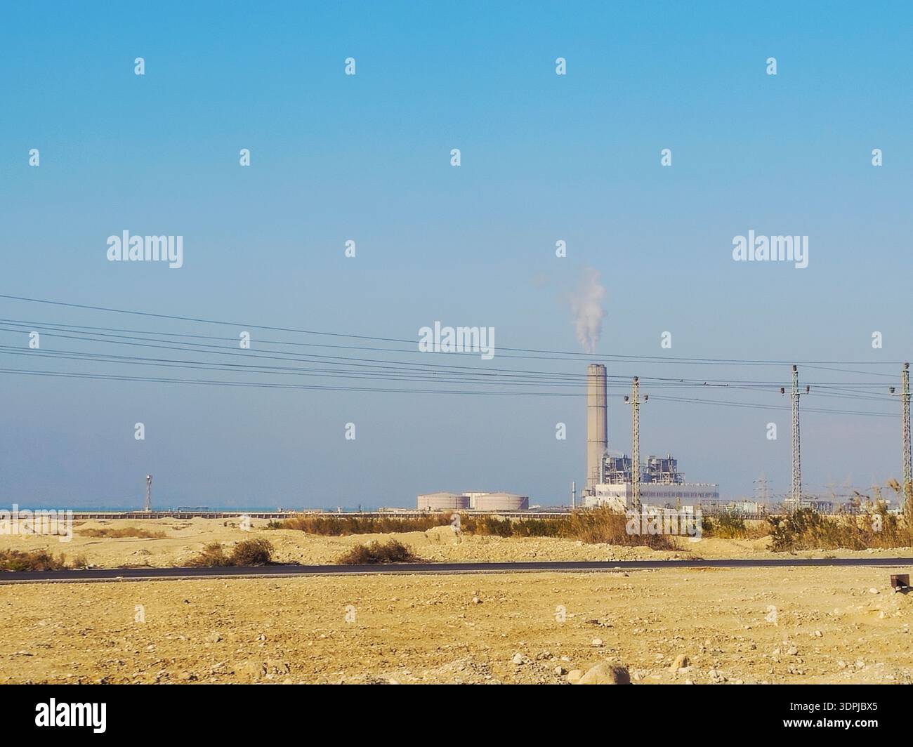 South Sinai, Egypt, January 18 2026: Ayoun Moussa power plant, coal ...