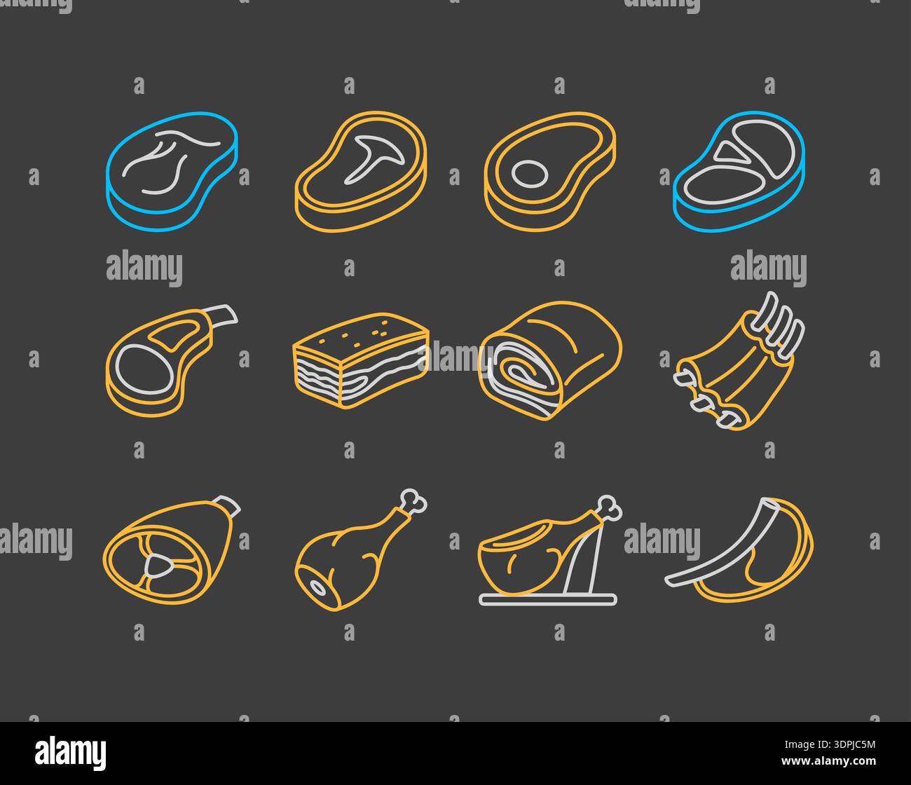 Steaks raw Stock Vector Images - Alamy
