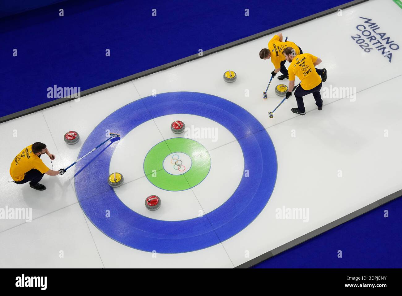 Sweden's Oskar Eriksson, Rasmus Wranaa and Christoffer Sundgren compete ...
