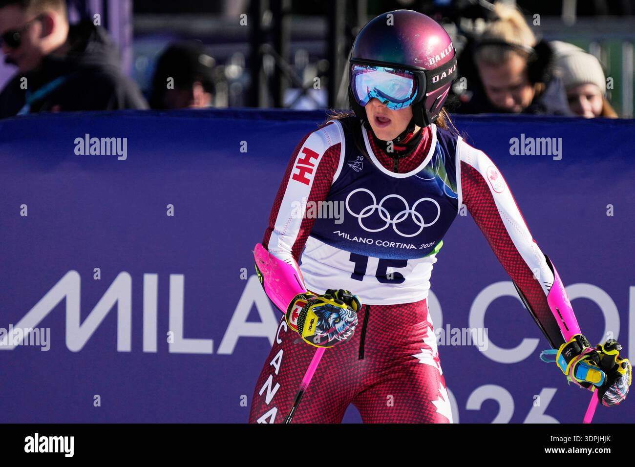 Canada's Britt Richardson at the finish area of an alpine ski, women's ...