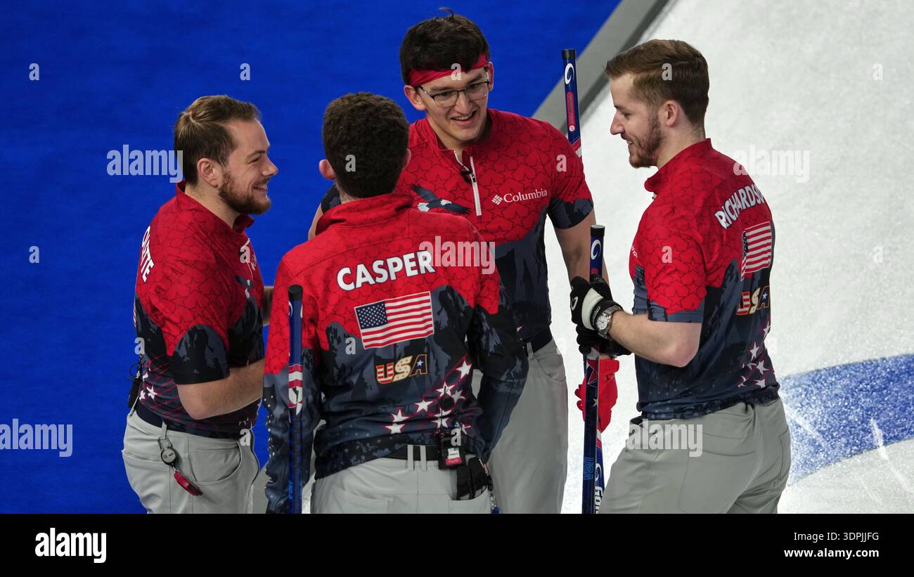 United States' Aidan Oldenburg, Ben Richardson, Luc Violette, and ...