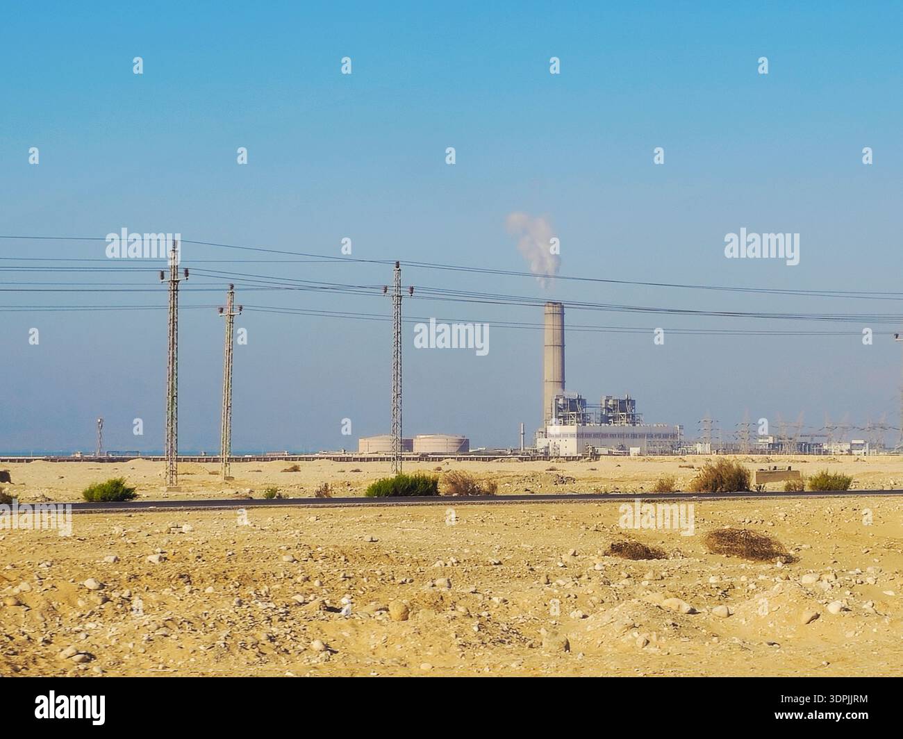 South Sinai, Egypt, January 18 2026: Ayoun Moussa power plant, coal ...