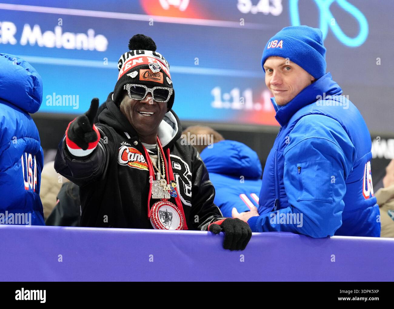 American rapper and television personality Flavor Flav watches on ...
