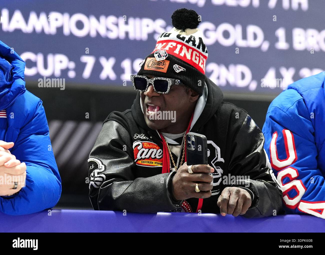 American rapper and television personality Flavor Flav watches on ...