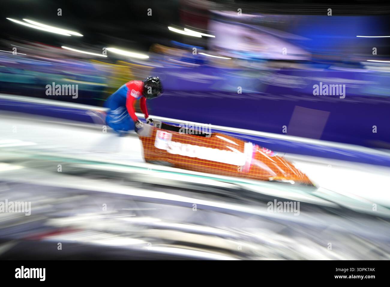 Slovakia's Viktoria Cernanska during the Women's Monobob Bobsleigh Heat ...
