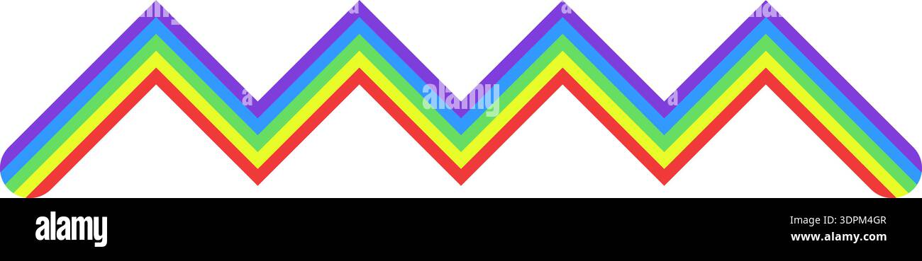 Rainbow colored line with a zig zag pattern Stock Vector Image & Art ...