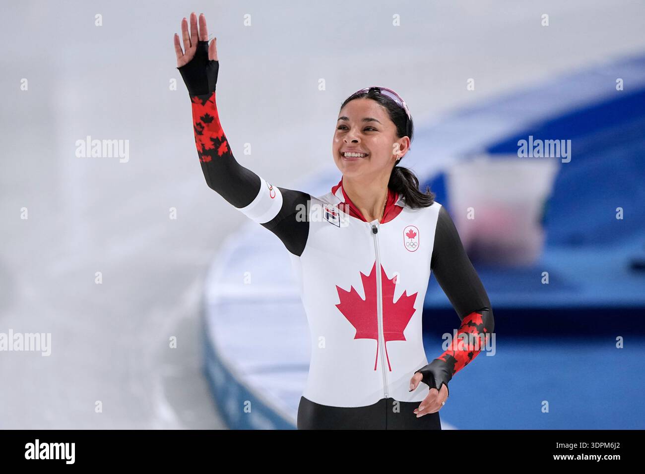 Carolina Hiller-Donelly of Canada greets fans after competing in the ...