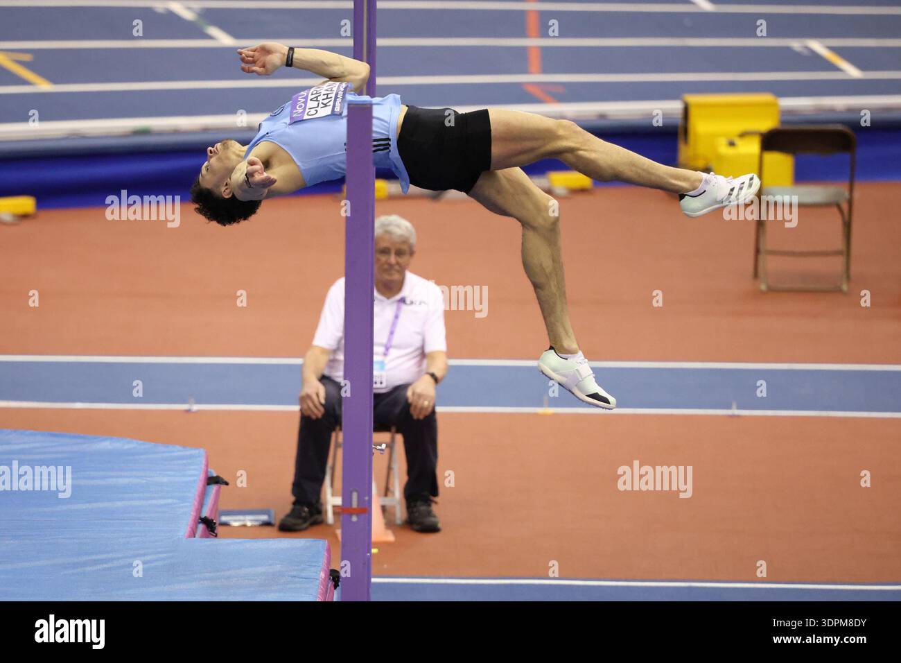Joel Clarke-Khan wins gold in the high jump during the Novuna UK ...