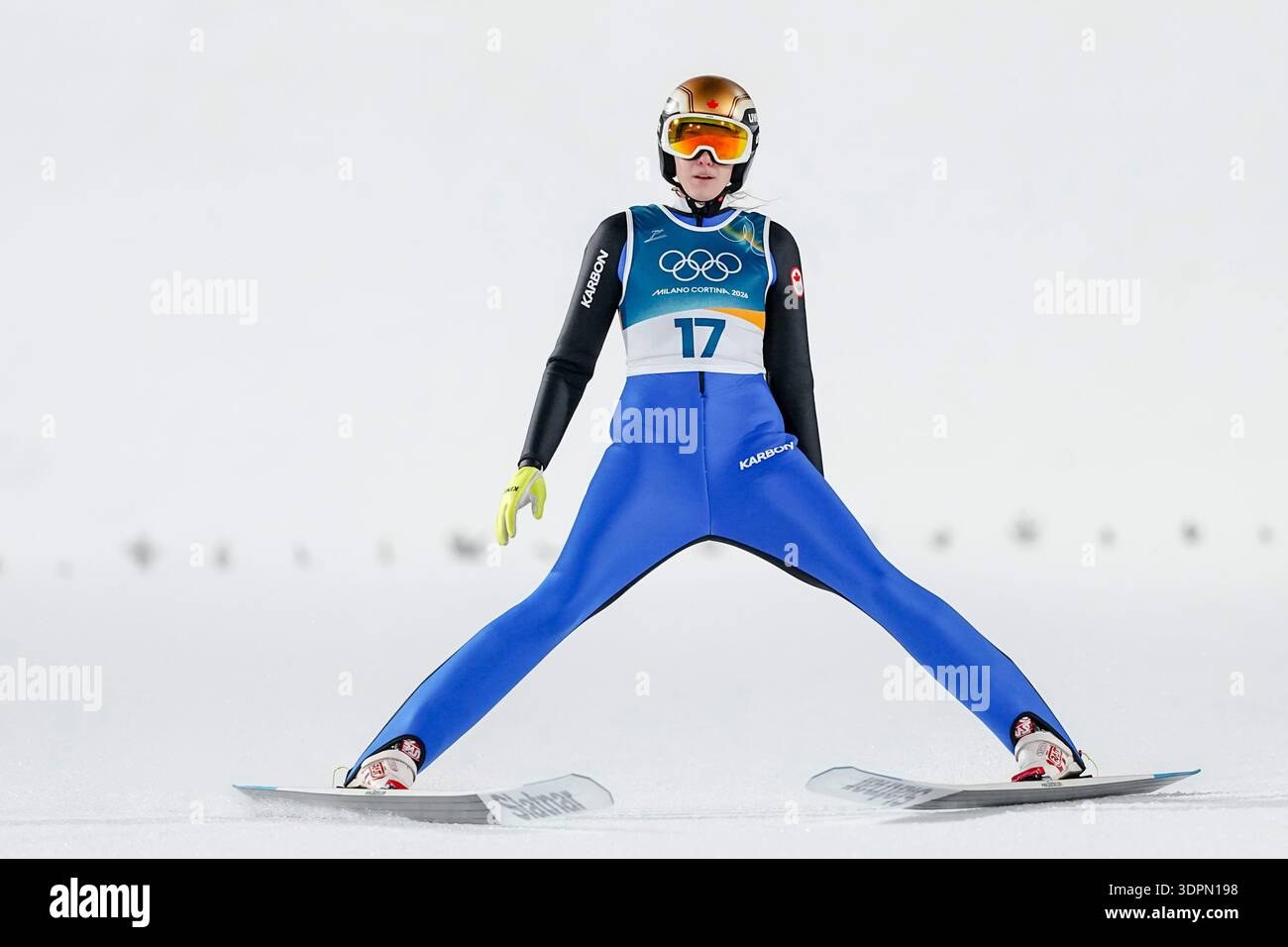 Nicole Maurer, of Canada, brakes in the finish area after her final ...