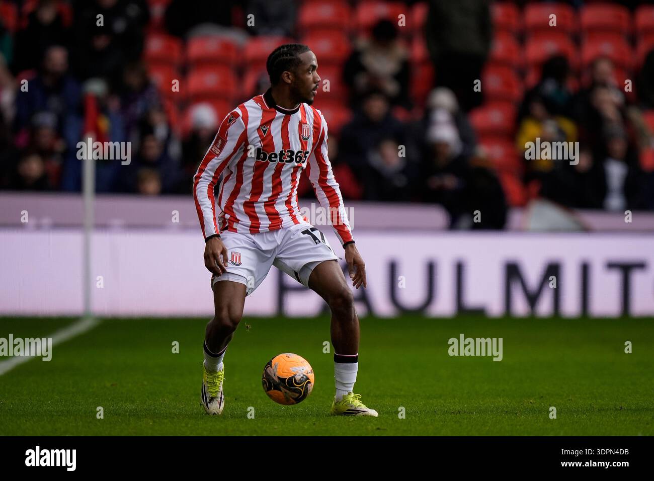 Eric Bocat of Stoke City controls the ball during the Emirates FA Cup ...