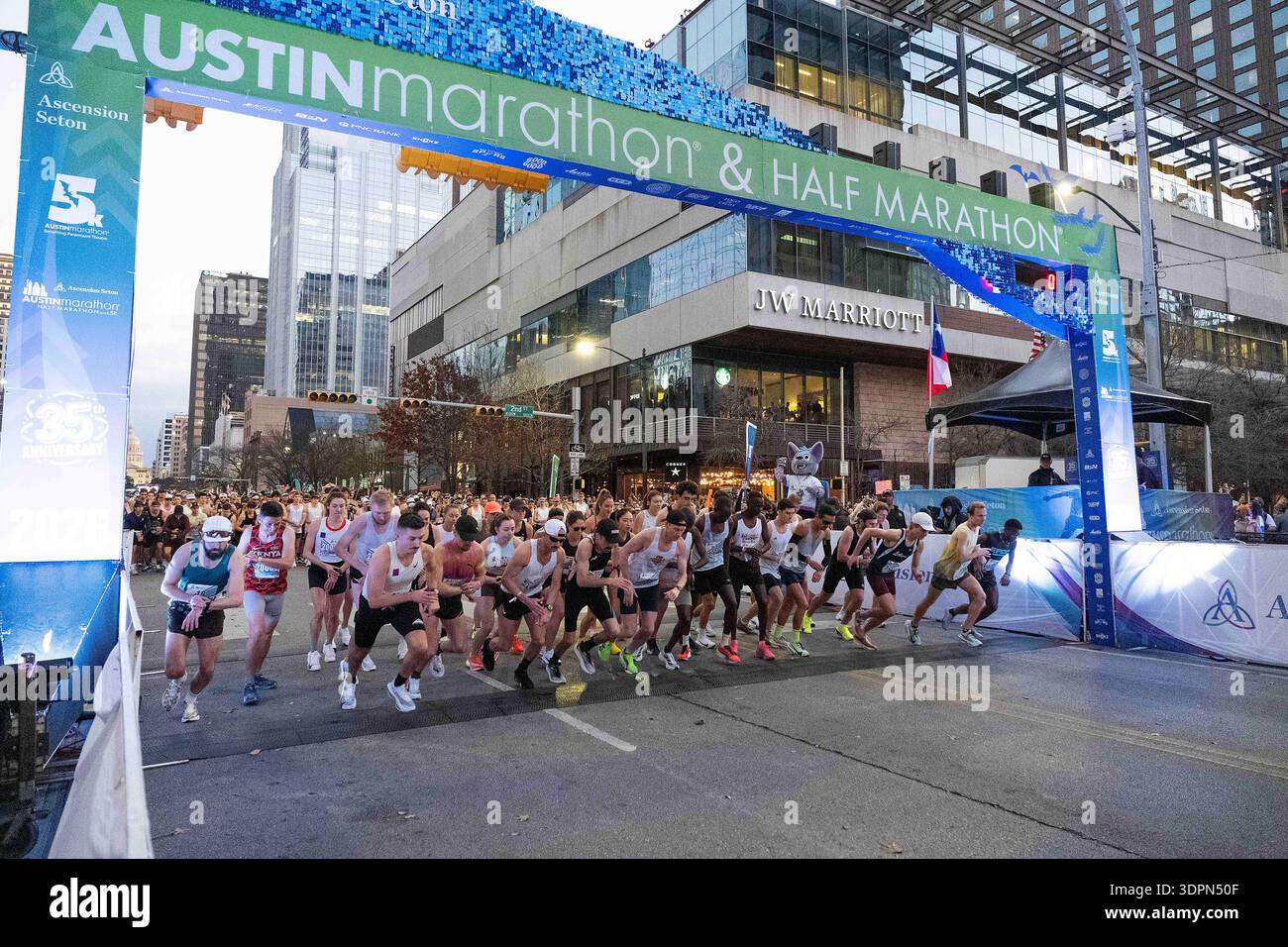 February 15, 2026: Elite start for the Austin Half and Full Marathon ...