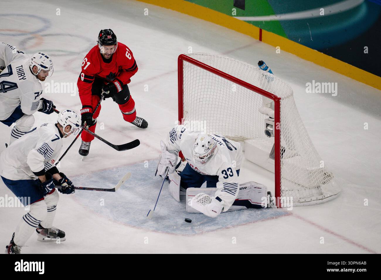 Julian Junca (France, 33) in action during the Menss ice hockey group ...