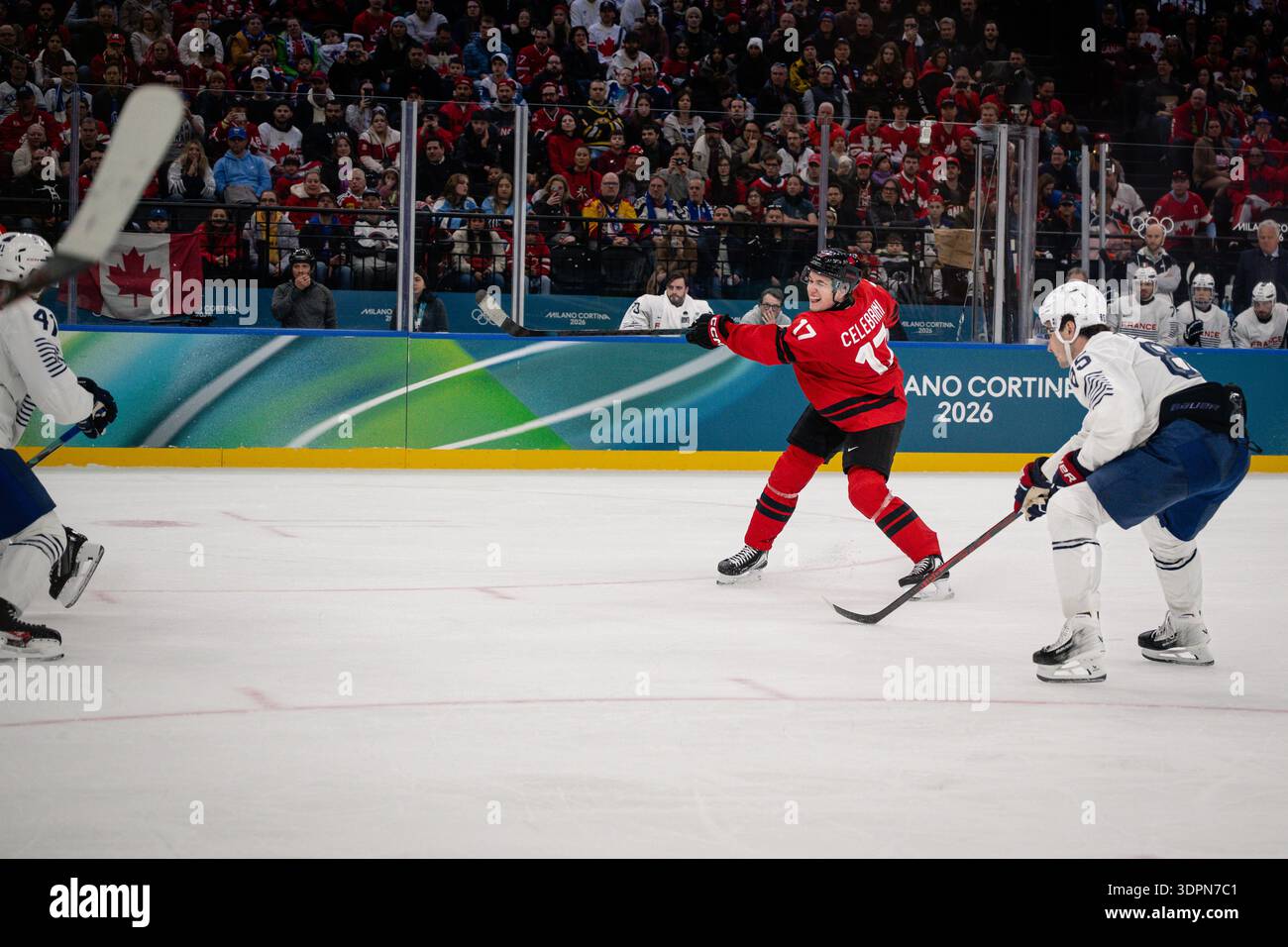 Macklin Celebrini (Canada, 17) in action during the Menss ice hockey ...