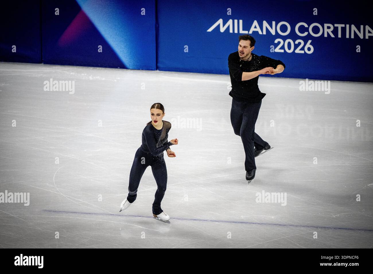 MILAN - Michel Tsiba and Daria Danilova during the short figure skating ...
