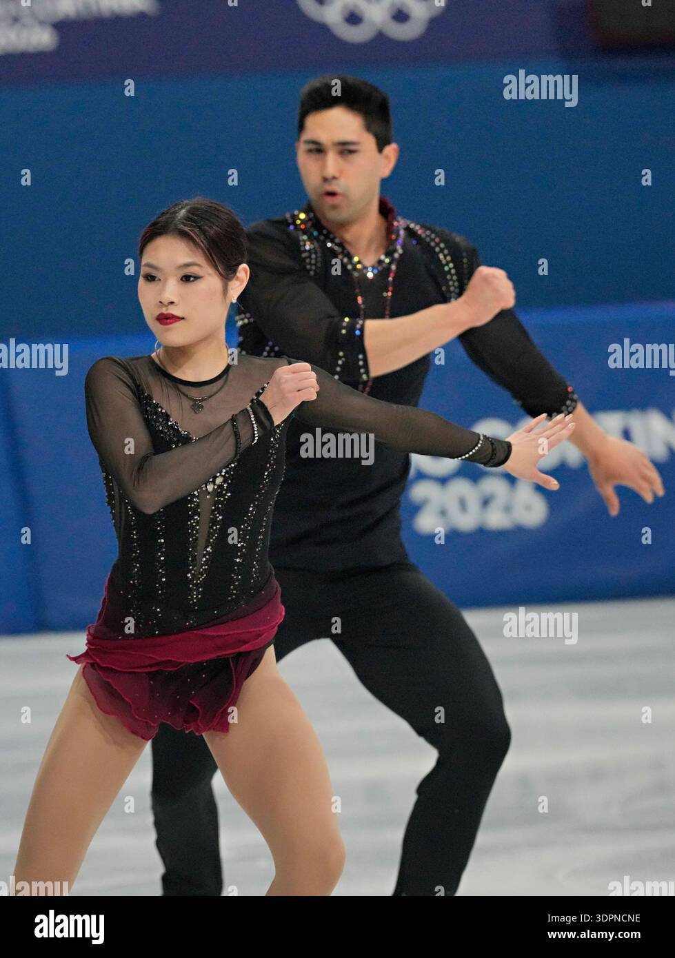 Emily Chan and Spencer Akira Howe of United States during the Pairs ...