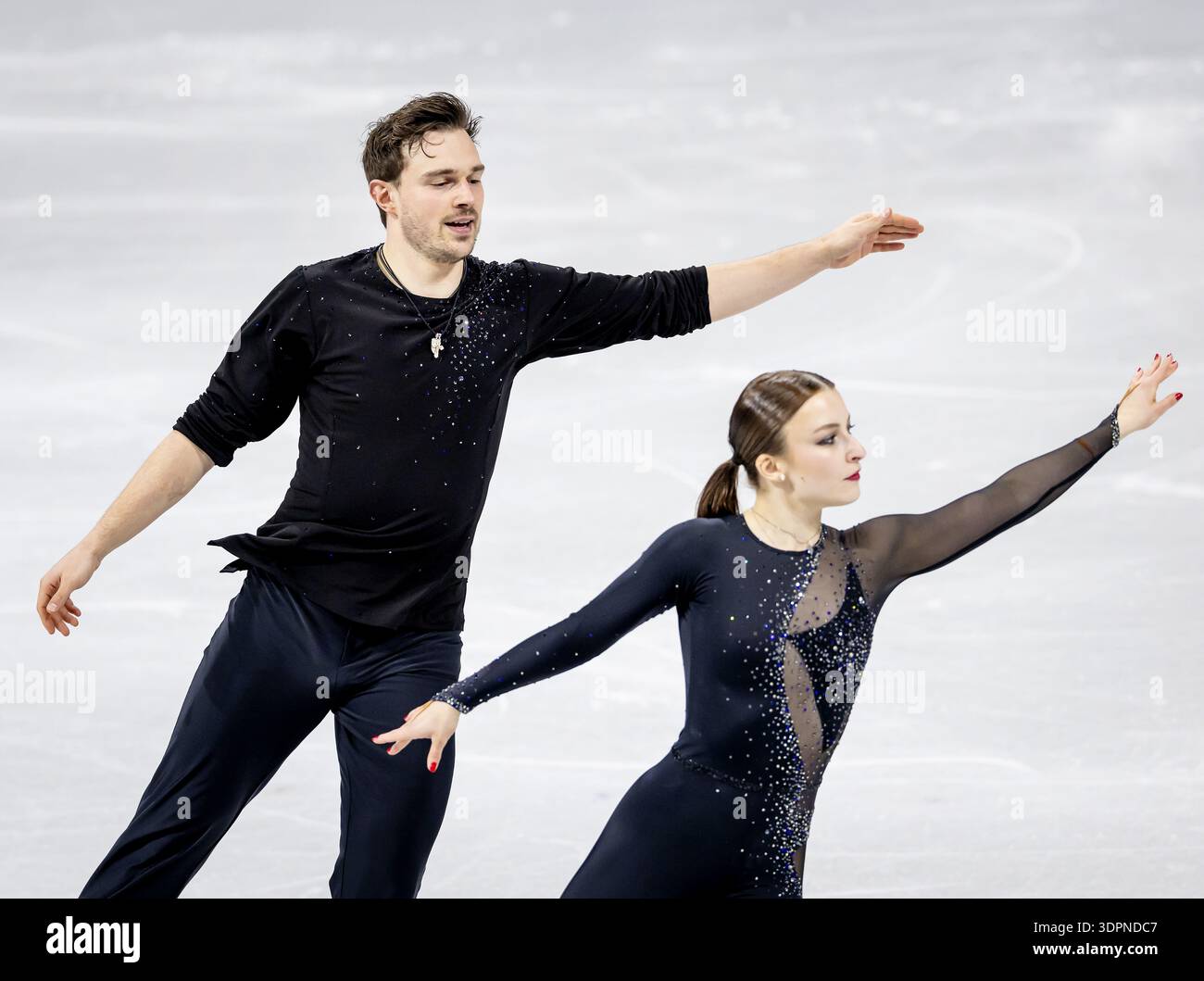 MILAN - Michel Tsiba and Daria Danilova during the short figure skating ...