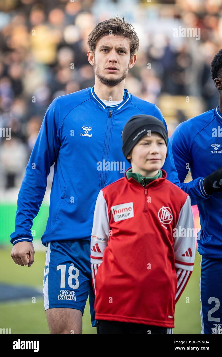 Odense, Denmark. 15th, February 2026. Max Ejdum (18) of OB seen during ...