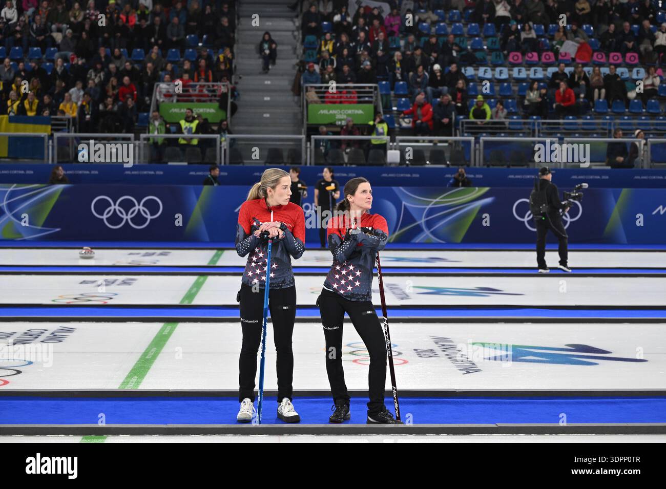 Italy. 15th Feb, 2026. USA Team members Taylor Anderson-Heide and Tara ...