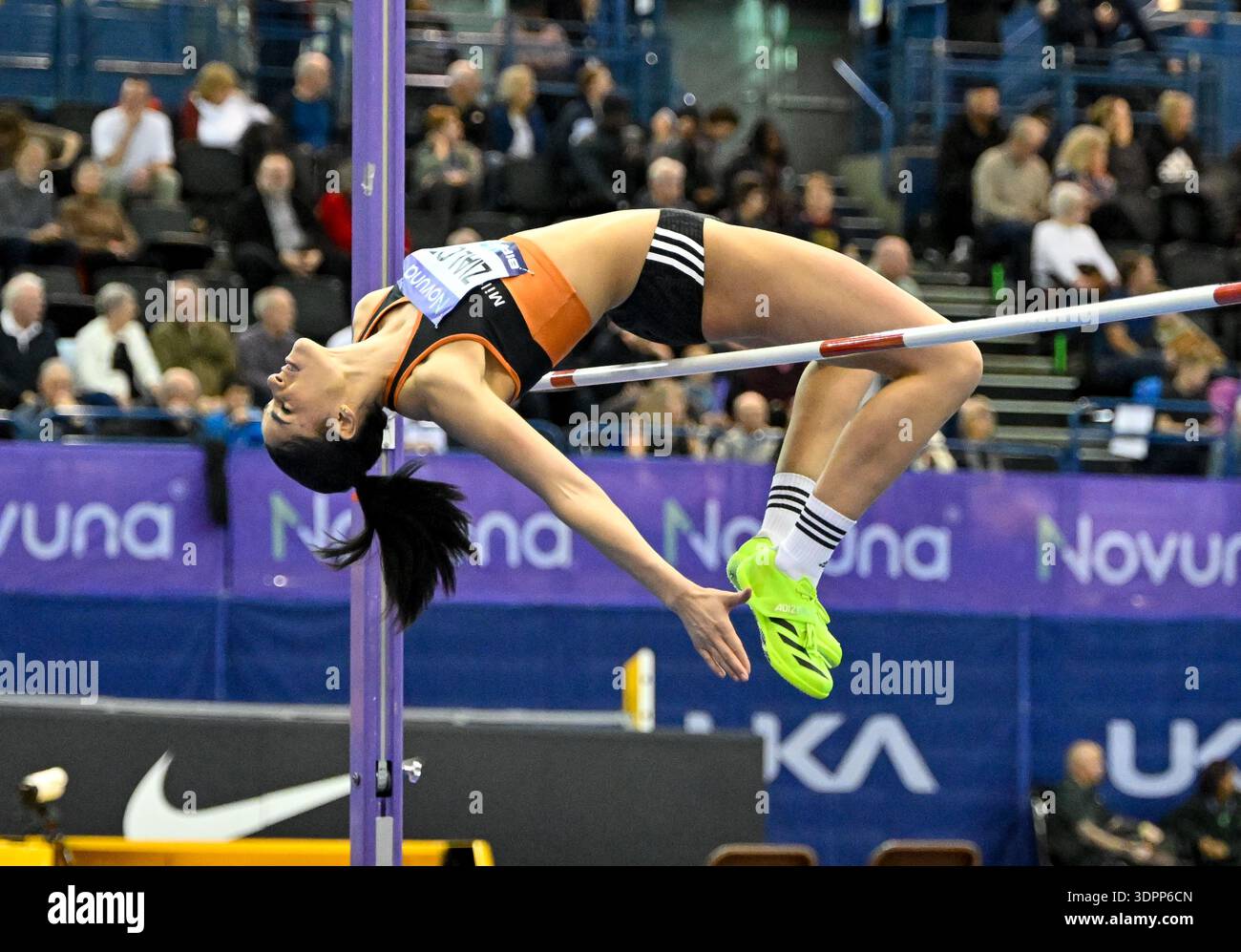 Birmingham, UK, 15 February 2026. ZIALOR Laura in the Womens High Jump ...