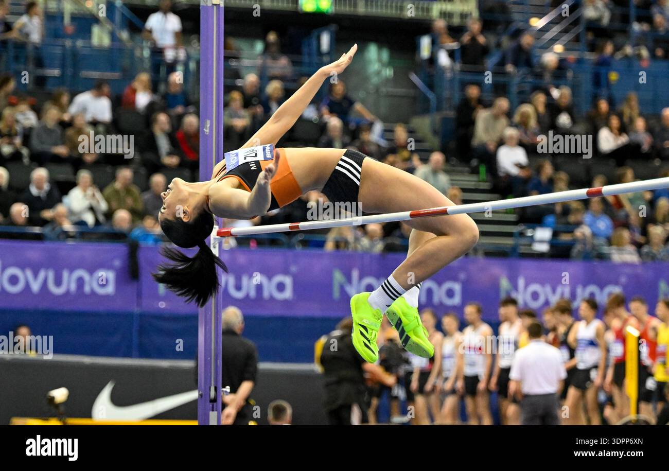 Birmingham, UK, 15 February 2026. ZIALOR Laura in the Womens High Jump ...
