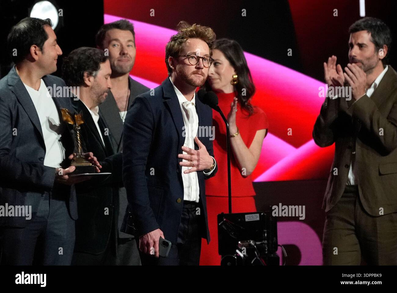 Michael Heimler, from left, Teddy Schwarzman, Joel Edgerton, Clint ...