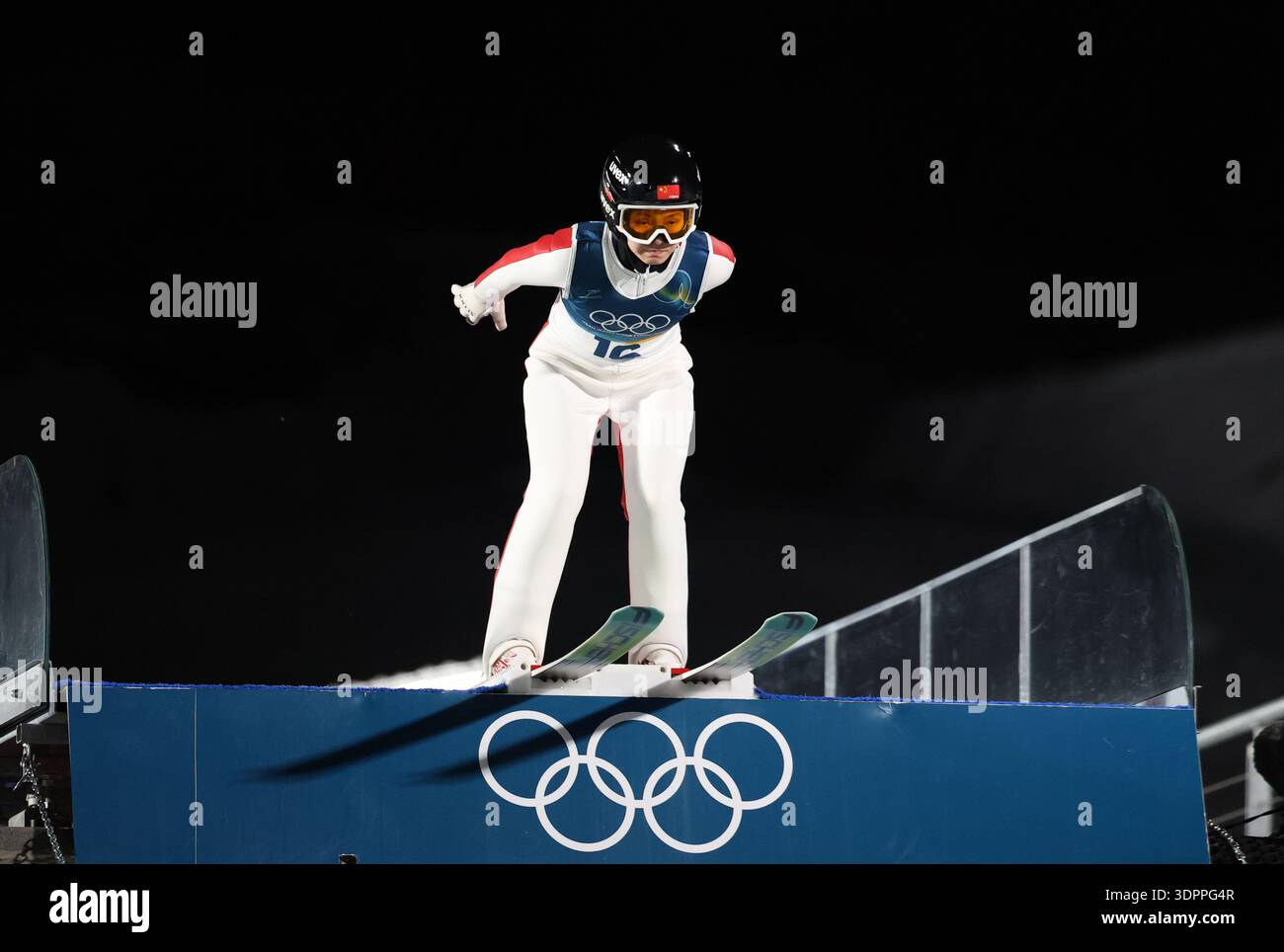 Predazzo, Italy. 15th Feb, 2026. Liu Qi of China competes during the ...