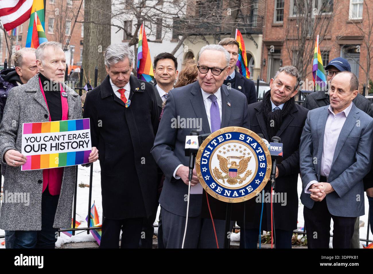 U.S. Senator Charles Schumer rallies at Stonewall National Monument in ...