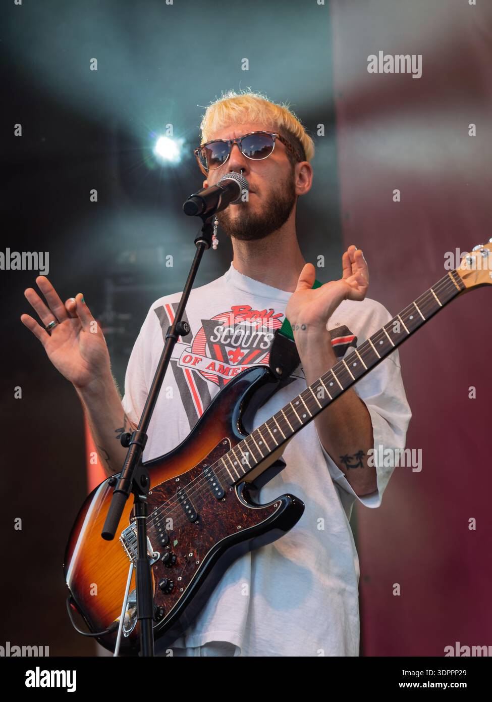Super Plage performs on stage at the Francos music festival in Montreal ...