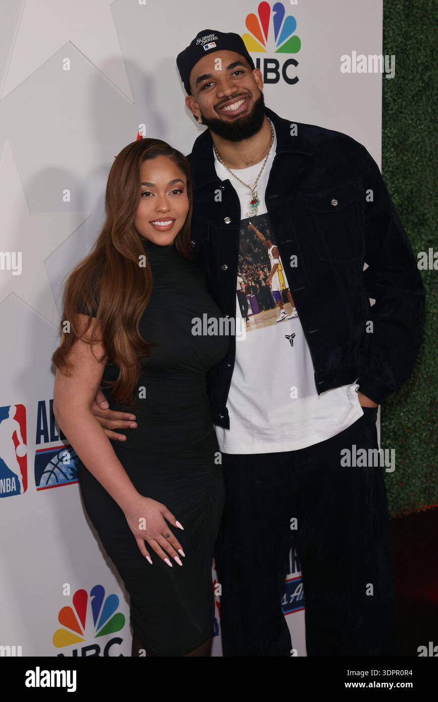 Jordan Woods and Karl Anthony Towns attend the 'LA Clippers & Comcast ...