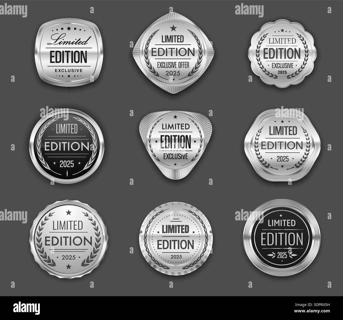 Limited edition silver metallic Stock Vector Images - Alamy
