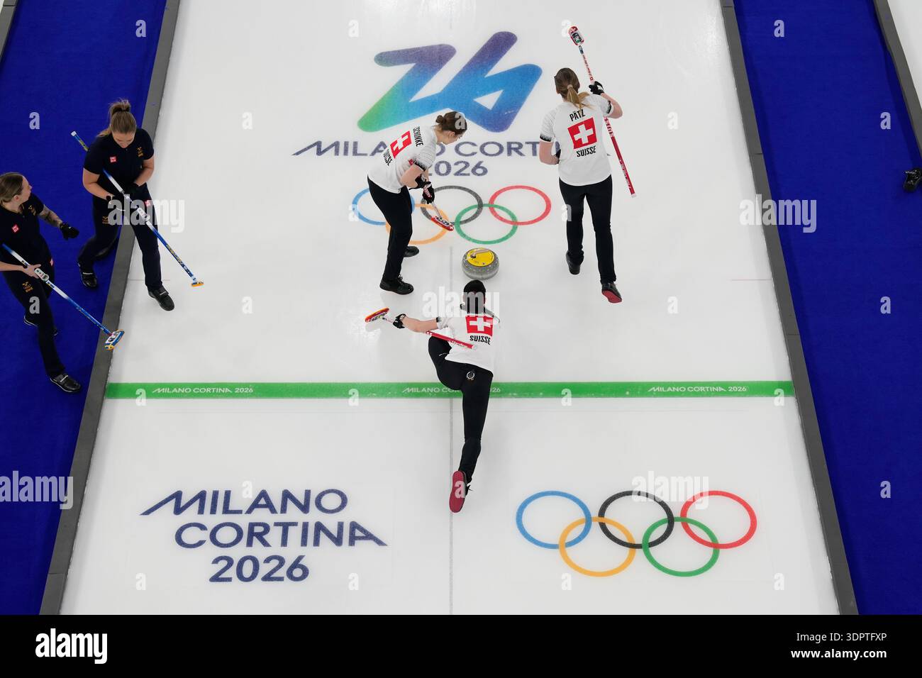 Switzerland's Alina Paetz, Carole Howald and Selina Witschonke compete ...