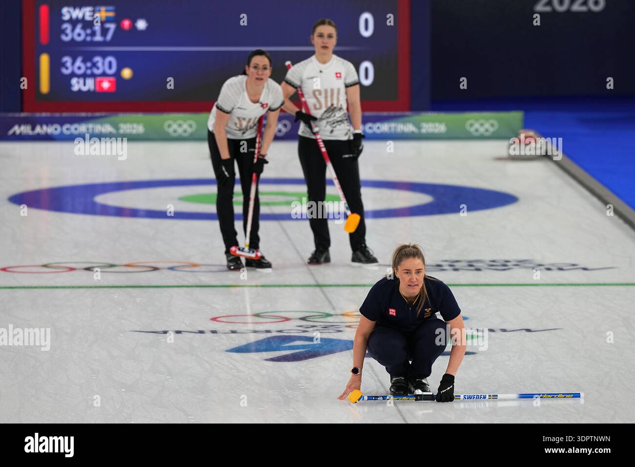 Switzerland's Carole Howald and Selina Witschonke watch Sweden's Sara ...