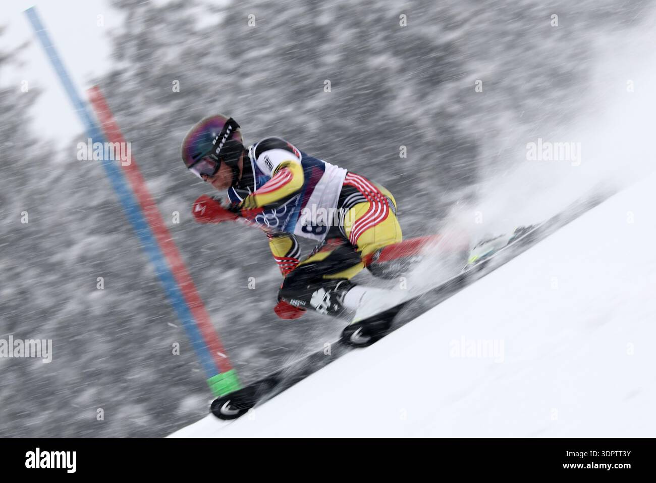 Belgium's Armand Marchant speeds down the course, during an alpine ski ...