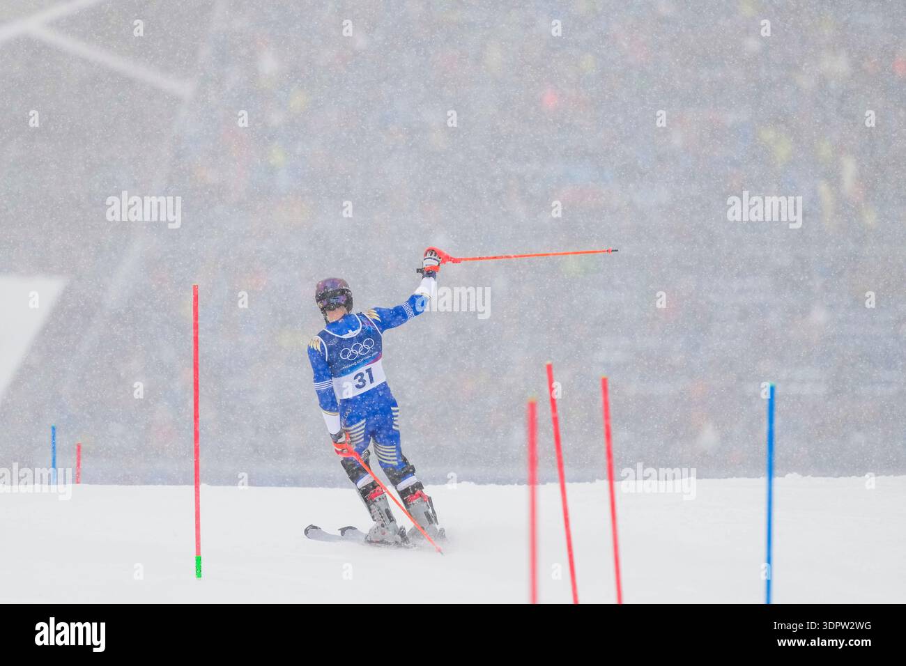 Bormio, Italy 20260216. AJ Ginnis from Greece during the men's slalom ...