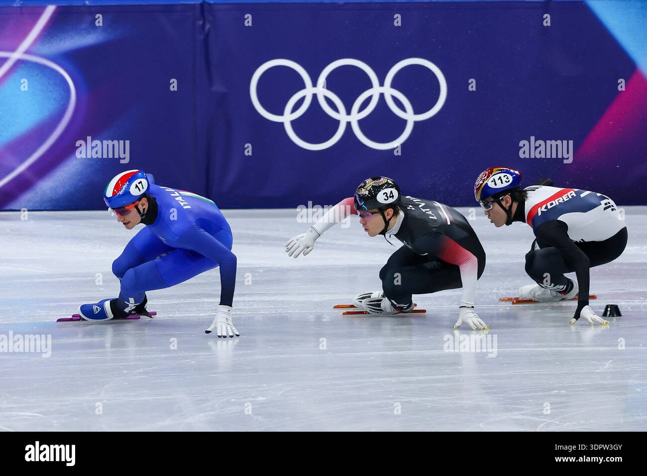Luca Spechenhauser of Italy competes during the Short Track Speed ...