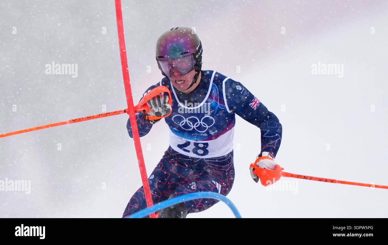 Britain's Billy Major competes in an alpine ski, men's slalom race, at ...